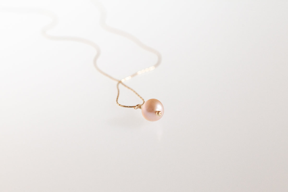 Natural Pink Pearl Drop Necklace | Purity Pearls